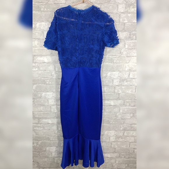 Dresses | Royal Blue Lace Top Midi Dress | Poshmark